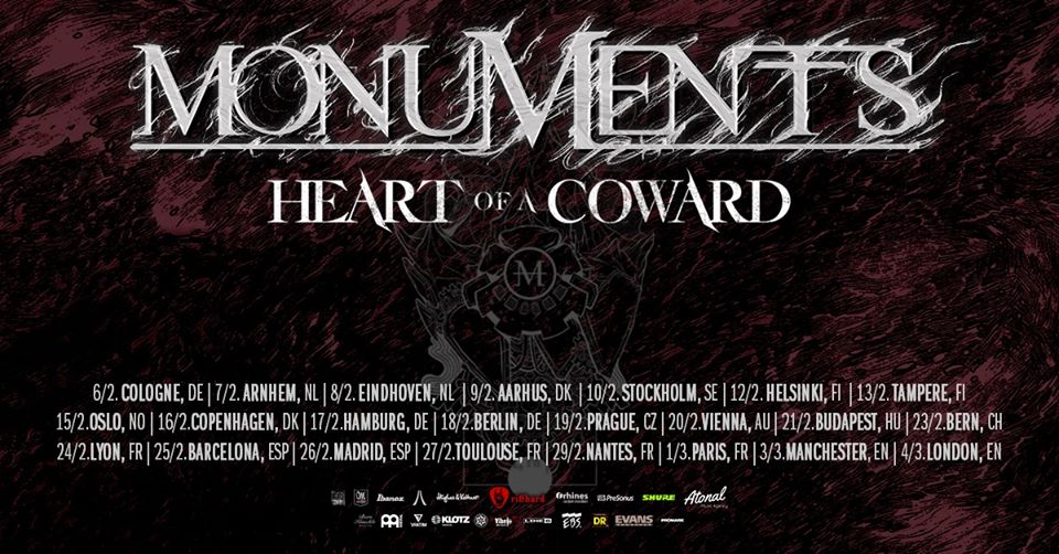 MONUMENTS Announce European Tour With HEART OF A COWARD | Metal Shock ...